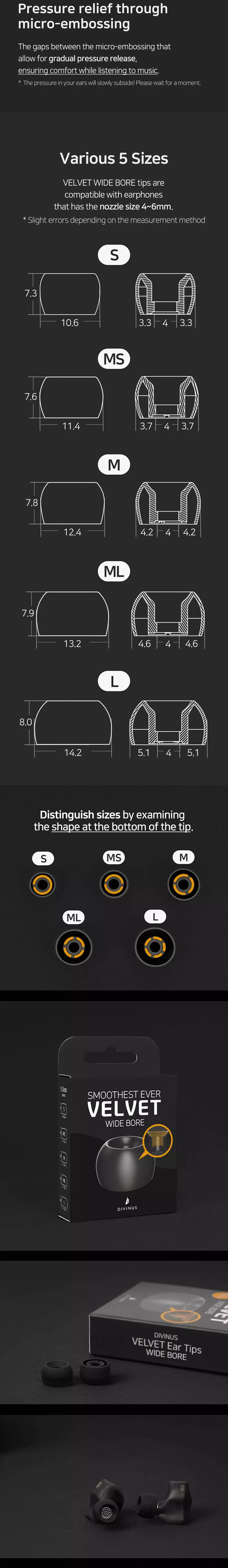 Divinus Velvet Wide Bore Ear Tips - ZETTGEAR